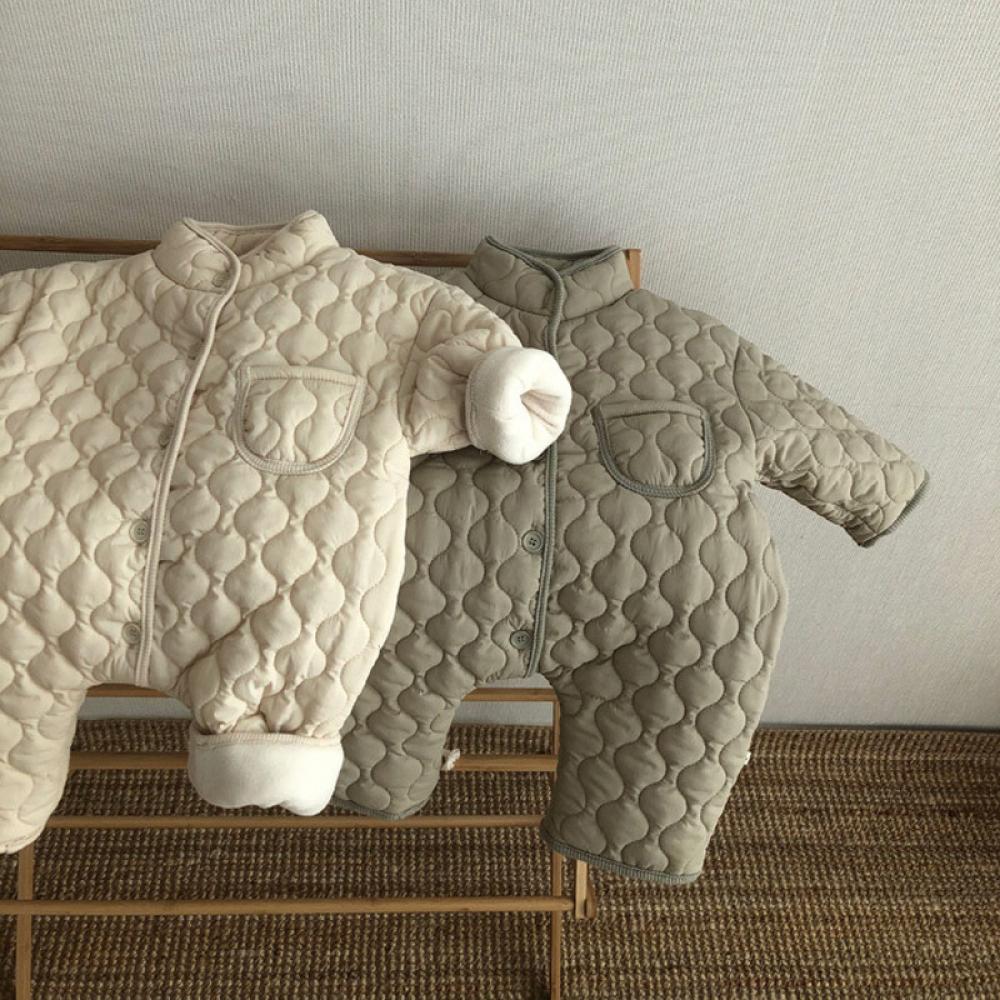 Baby Autumn Retro Rhombus Wavy Coat Jumpsuit Wholesale Baby Clothes ...